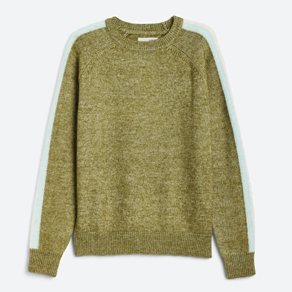 Hawker Rye | Sweaters | Hawker Rye Green Cable Knit Racing Strip Crew ...